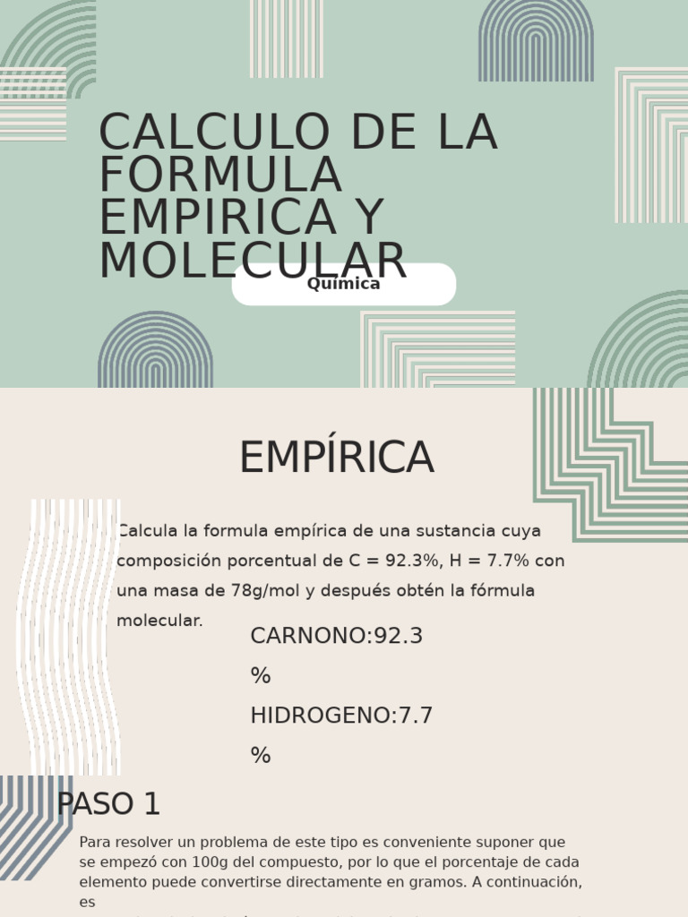 Calculo de La Formula Empirica y Molecular | PDF