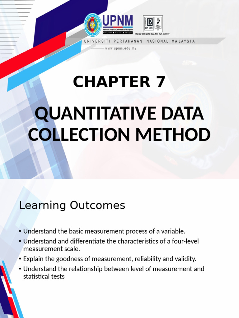 Chapter 7 - Quantitative Data Collection - 21032024 | PDF | Cronbach's ...