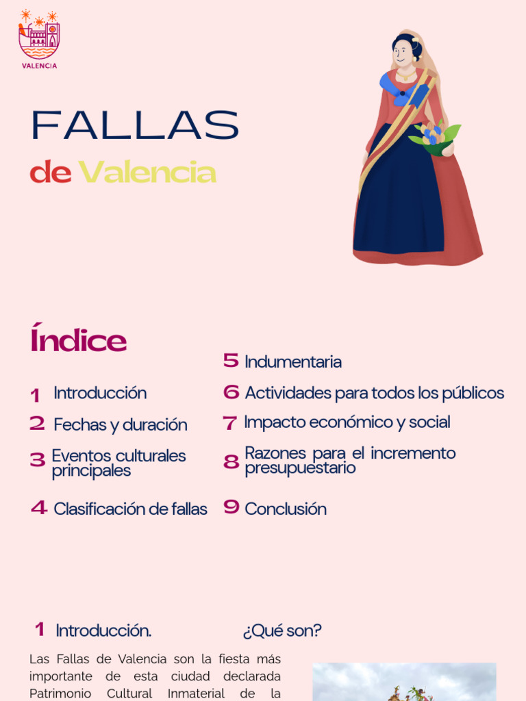 Presentación Fallas de Valencia Ilustrativo Amarillo | PDF