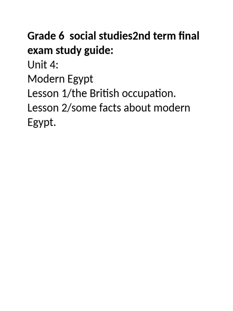 Grade 6 Study Guide | PDF