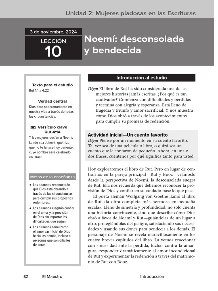 Lección#10-Estudio Bíblico - Maestro-Tomo-9 | PDF | Rut (figura bíblica) | Libro de rut