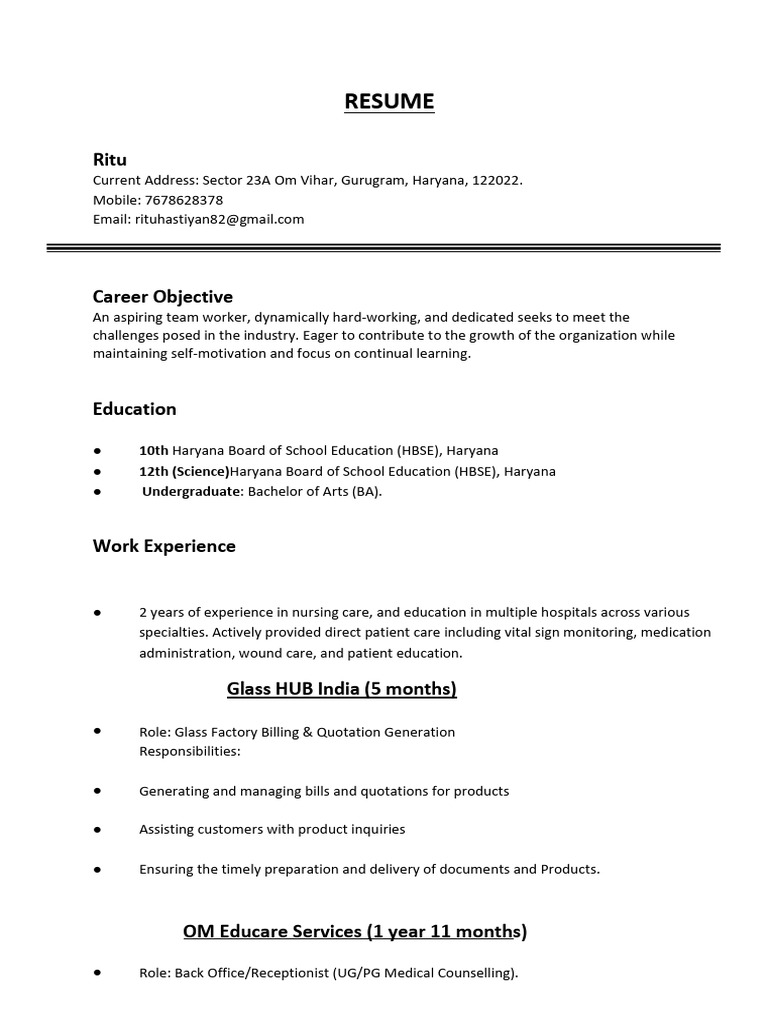 Ritu Resume 2 | PDF