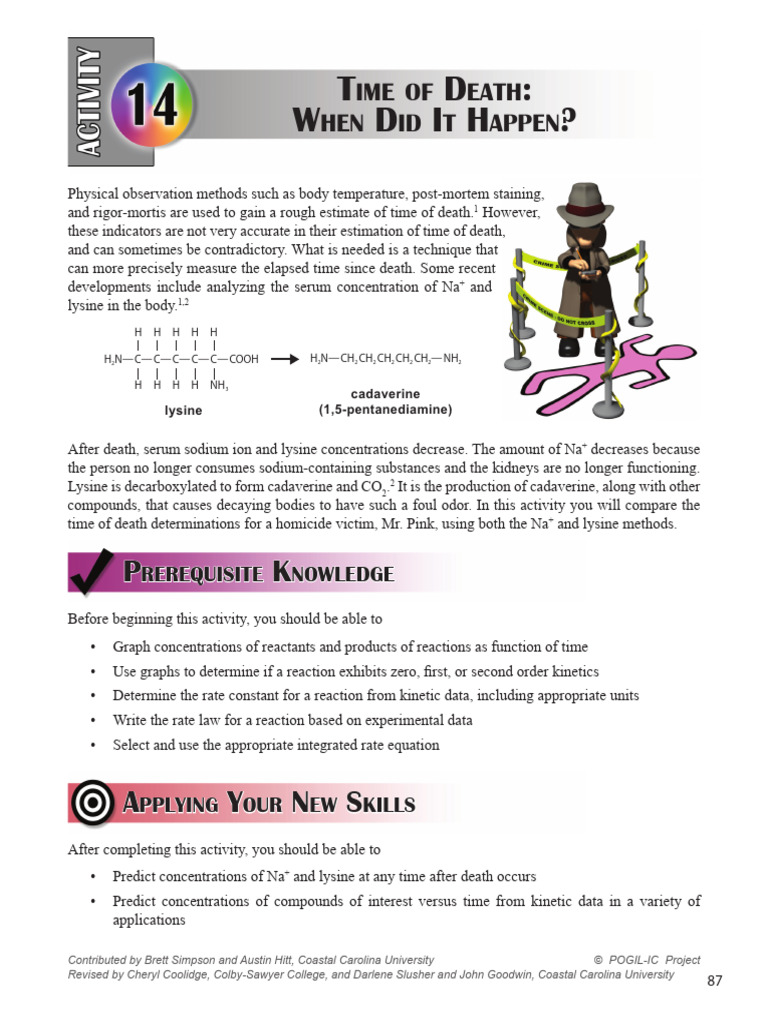 Time of Death POGIL Forensic Science | PDF | Chemistry