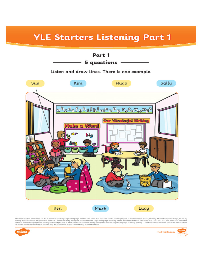 ESL Listening Starter Activity | PDF