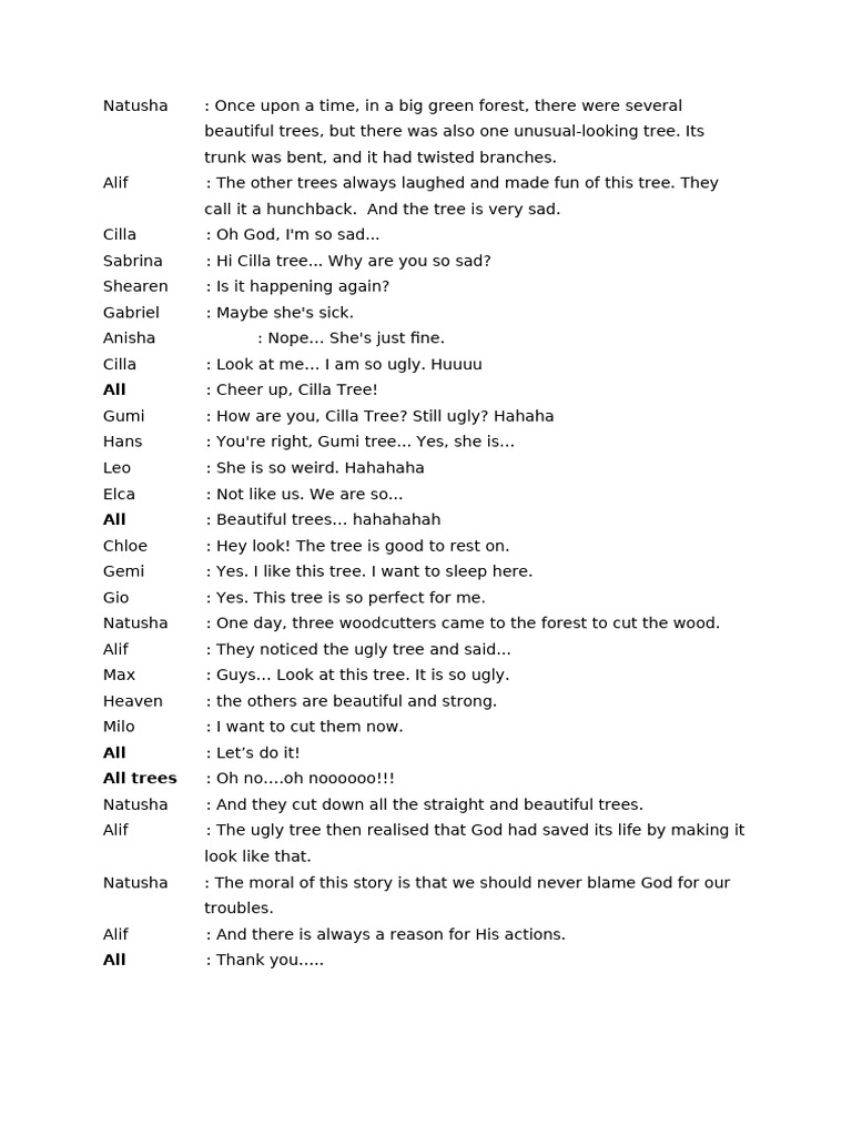 The Tale of A Tree | PDF