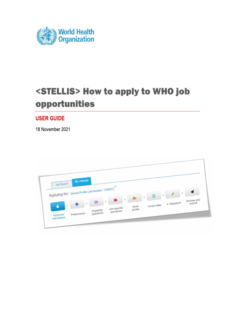 Instructions For Applicants To Apply To Who Job Opportunities | PDF