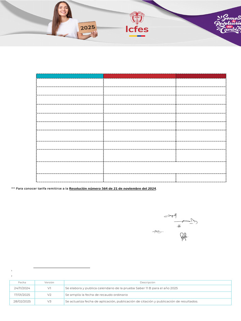 Calendario B ICFES 2025 | PDF