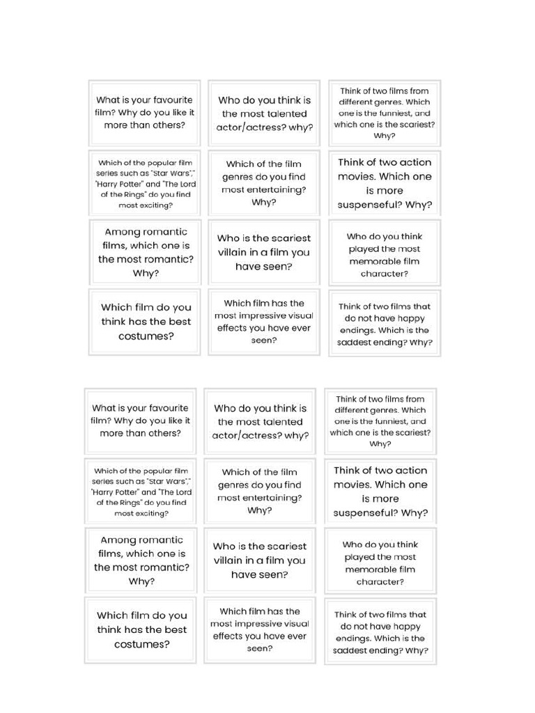 Speaking Cards - Cinema | PDF