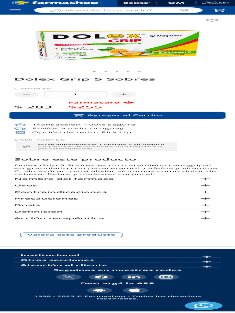 Dolex Grip: Alivio de Gripa y Componentes | PDF