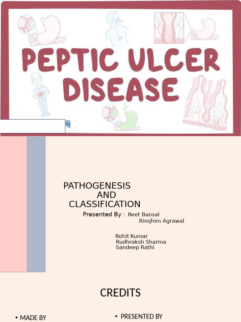 Peptic Ulcer Pathogenesis & Classification | PDF | Stomach ...
