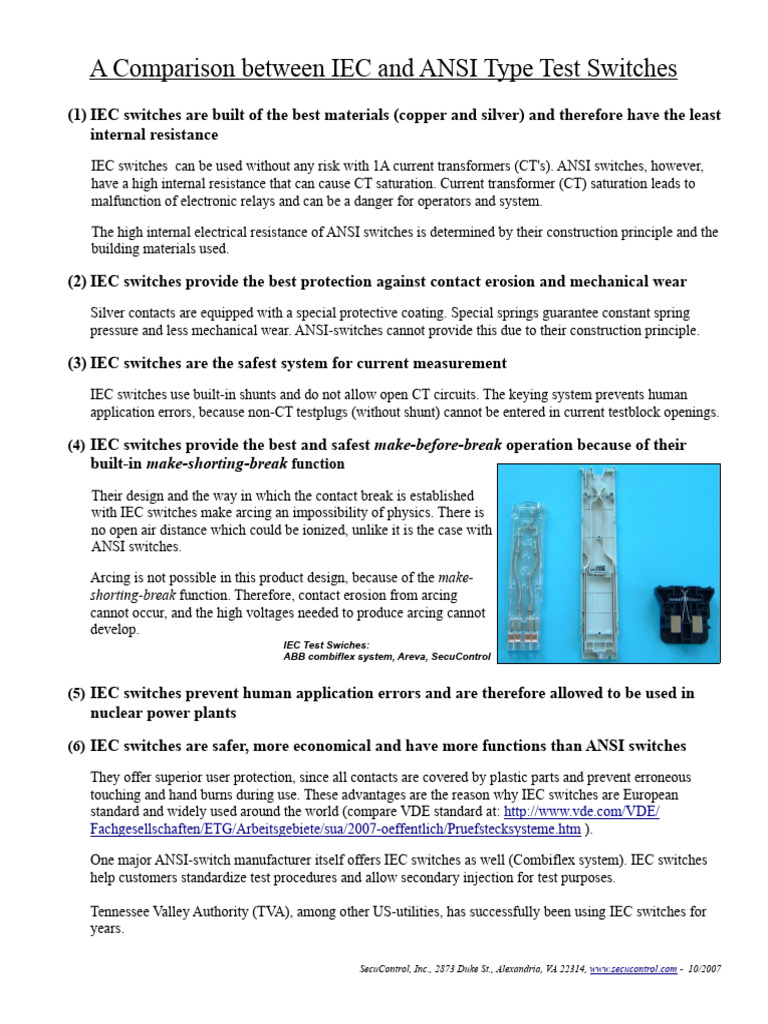a-comparison-between-iec-and-ansi-type-test-switches | PDF | Switch ...