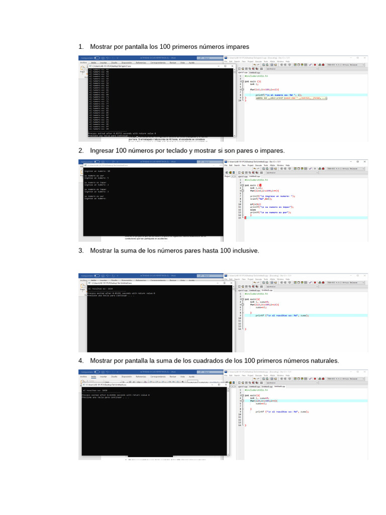 Actividad Ciclos Repetitivos | PDF