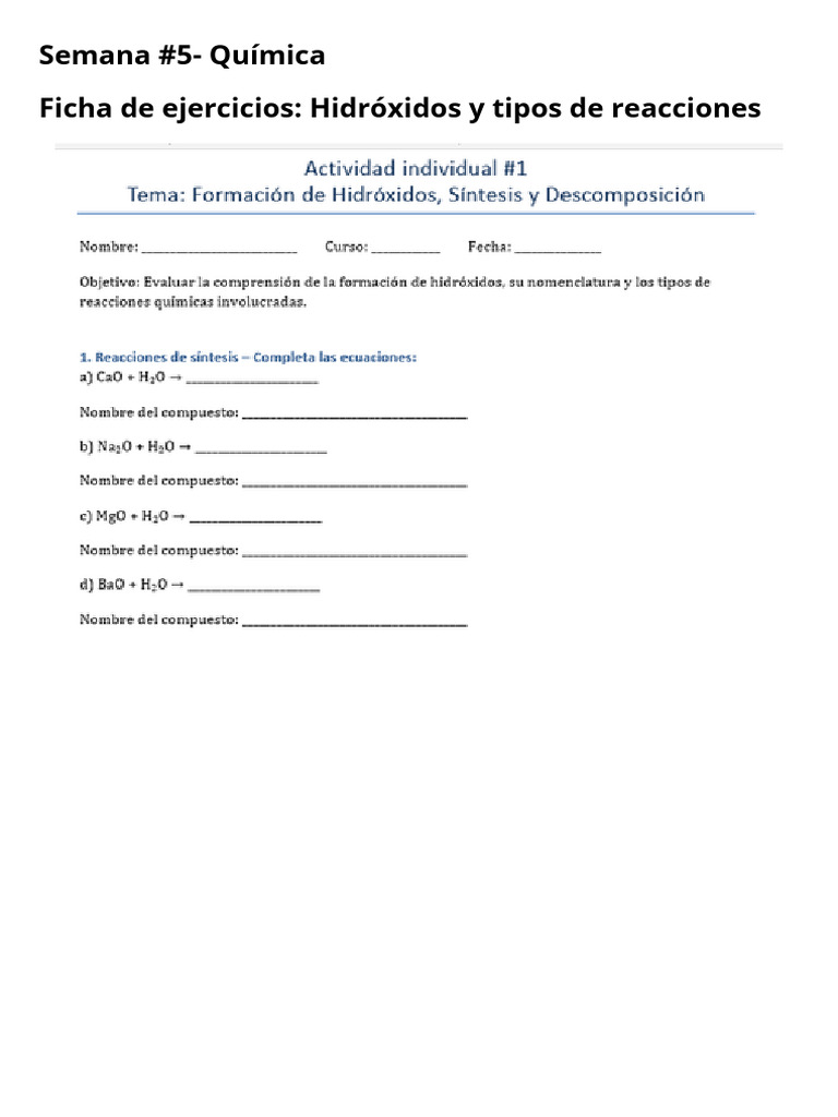 Semana #5 IIBGU - HIDRÓXIDOS (1) | PDF