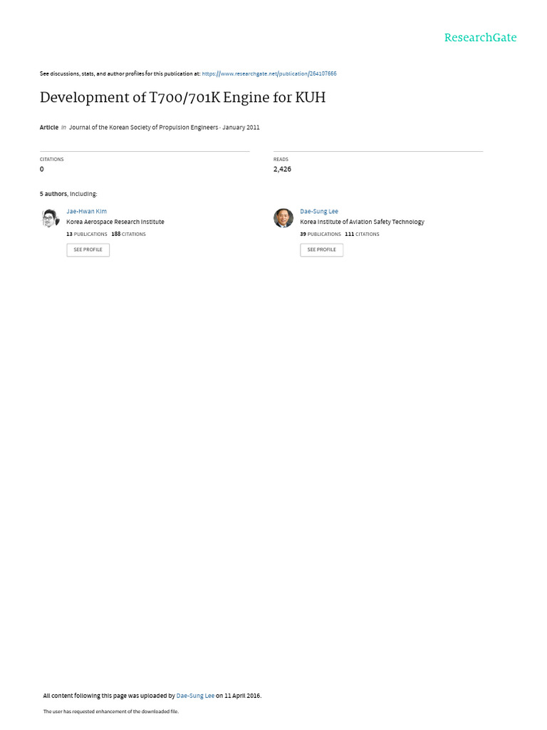 Development of T700701K Engine For KUH | PDF