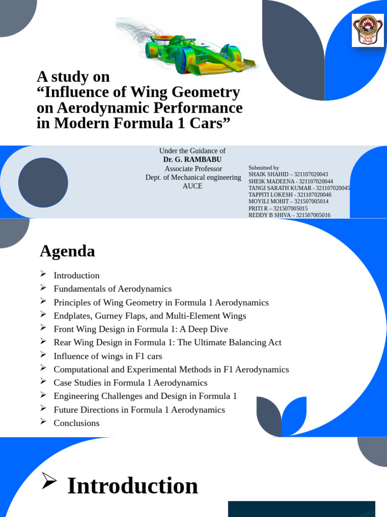 Wing Geometry's Impact on F1 Aerodynamics | PDF | Airfoil | Drag (Physics)