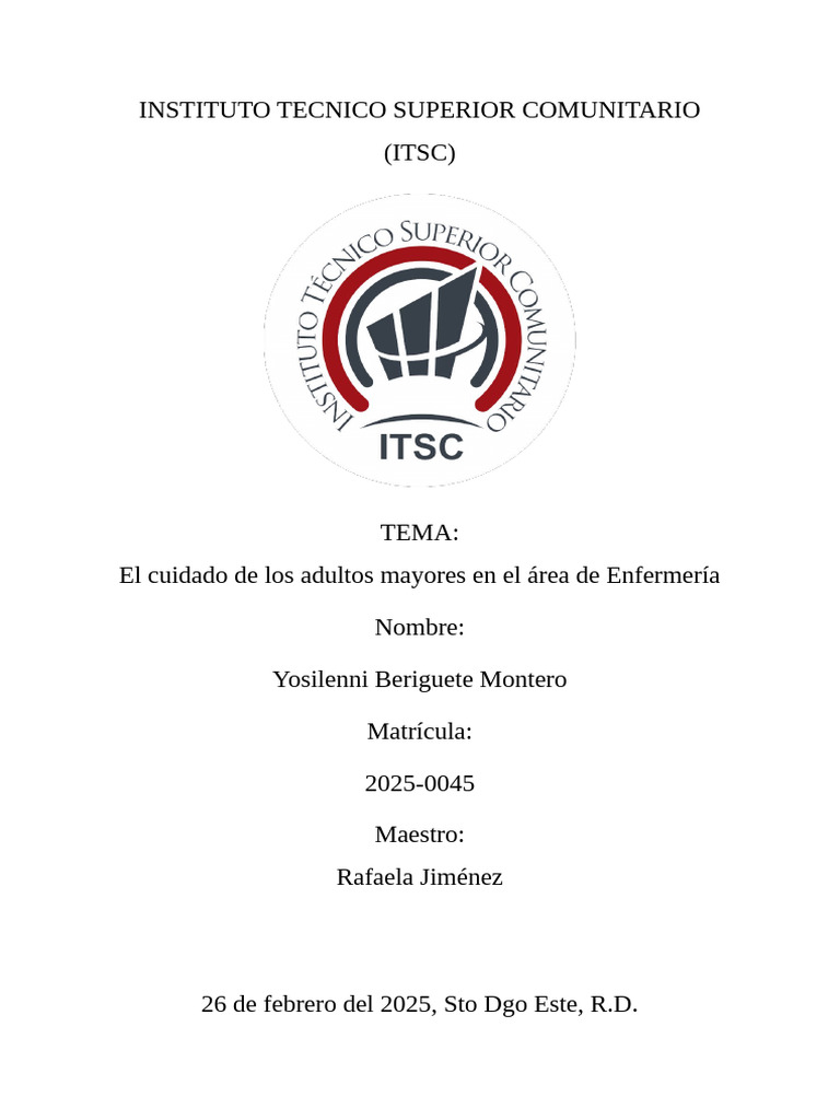 Presentacion de ITSC | PDF | Vejez | Geriatría
