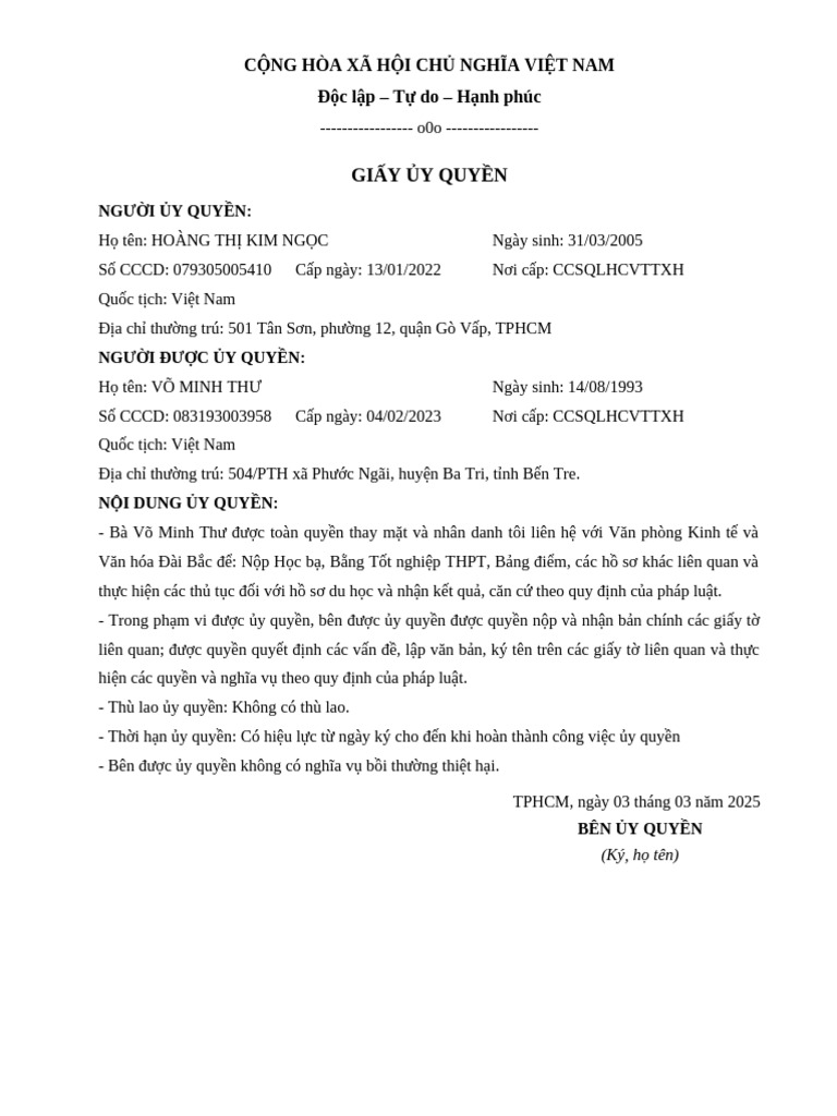 (MAU) Giay Uy Quyen | PDF