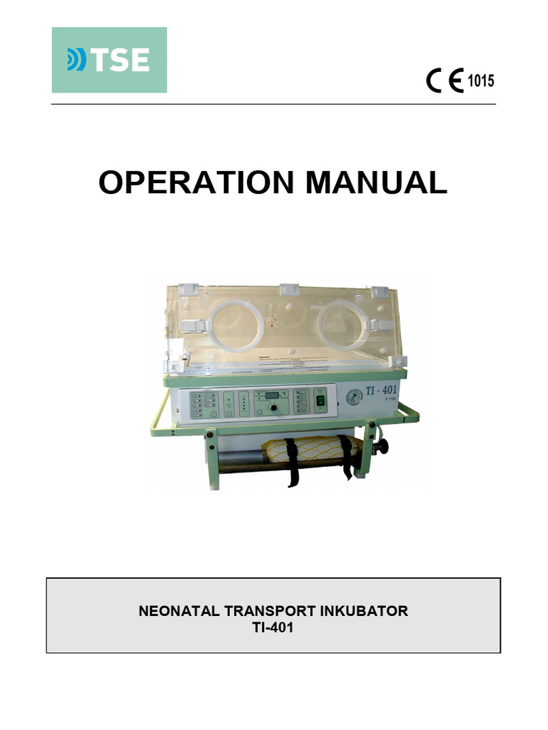TSE TI-401 Incubator - User Manual | PDF | Neonatal Intensive Care Unit ...