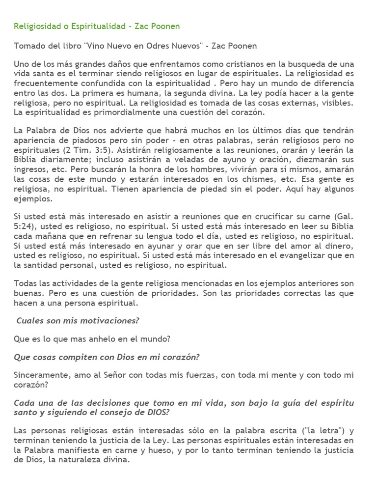 Religiosidad o Espiritualidad-1 | PDF | Pecado | Jesús