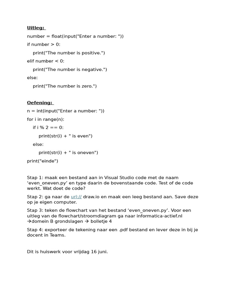 Flowchart Oefening | PDF