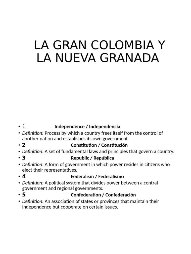 La Gran Colombia y La Nueva Granada | PDF | Colombia | Ciencias Políticas