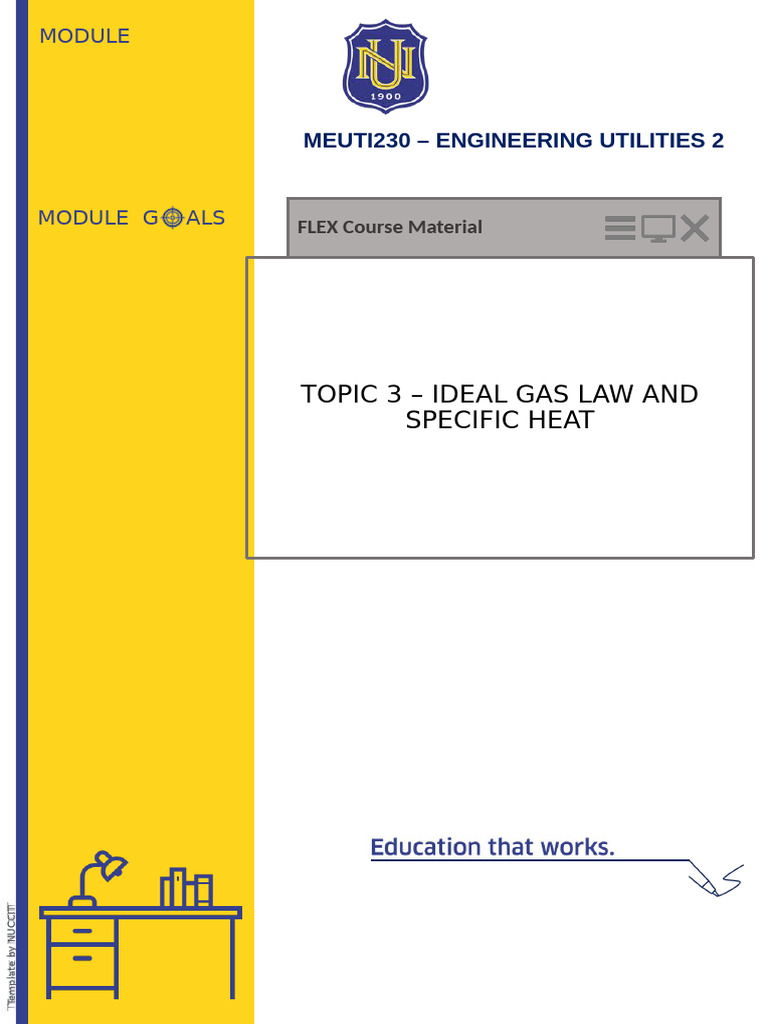 Topic 3 Ideal Gas Law and Specific Heat | PDF