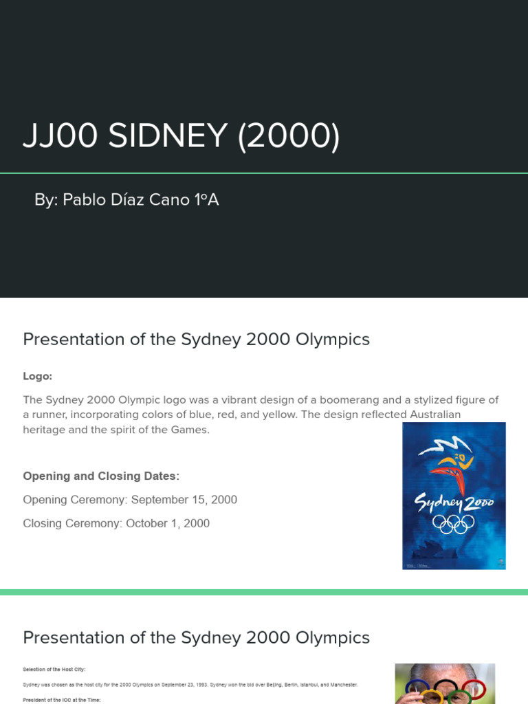 Jjoo, Sidney 2000 Pablo Díaz | PDF | Olympic Games | International Sports Competitions