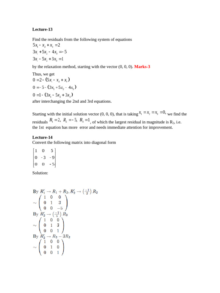 Practice Questions 603 (13-22) | PDF | Finite Difference | Matrix (Mathematics)