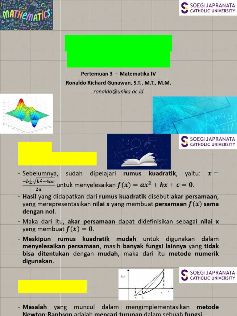 Matematika IV - Akar Persamaan (Metode Secant) | PDF