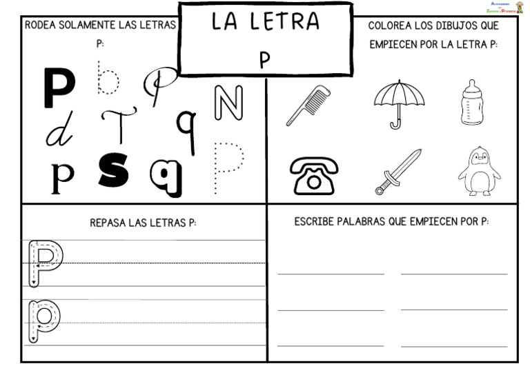 Actividades de lectoescritura con P | PDF