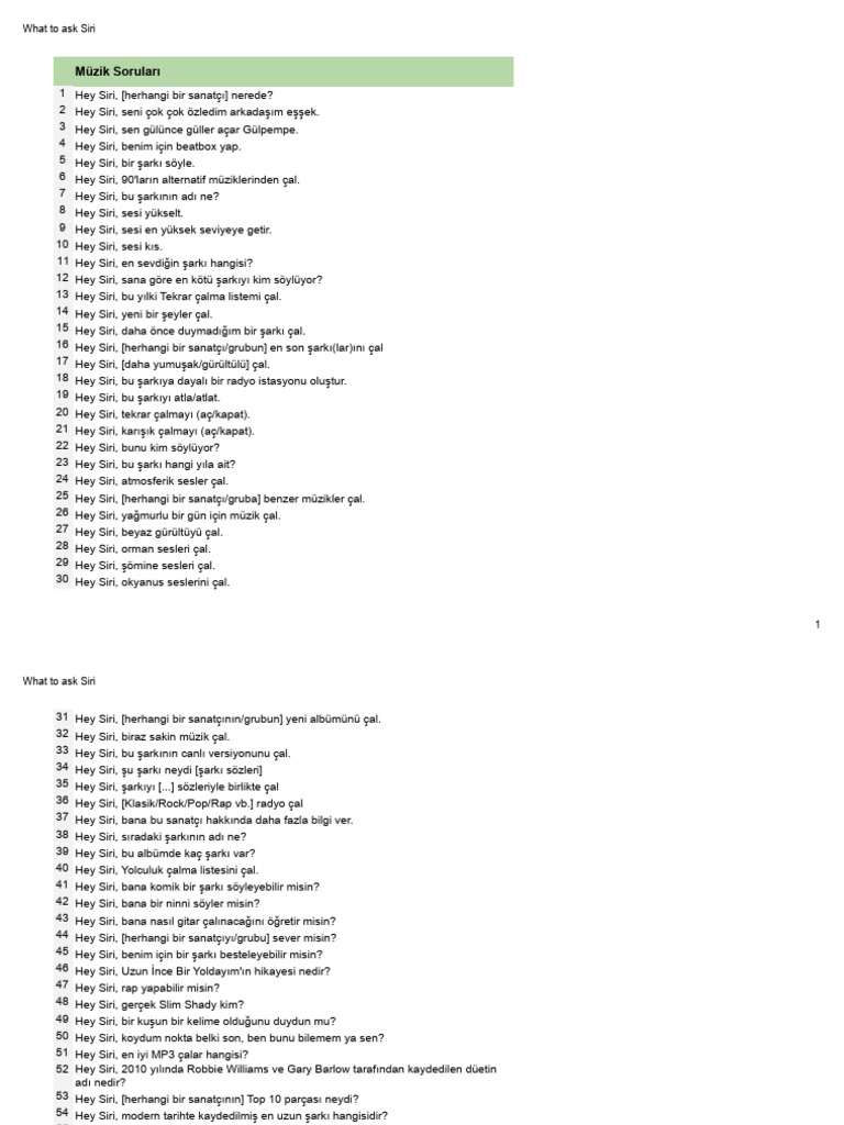 What To Ask Siri - 3 - Music (TR) | PDF
