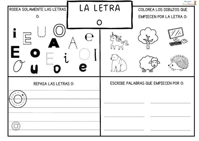 Ficha Letra o Lectoescritura Blanco y Negro | PDF