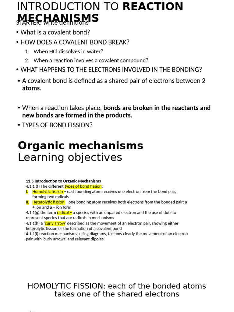 Introduction To Reaction Mechanisms | PDF