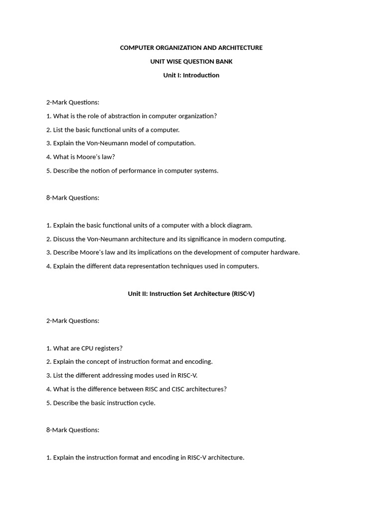 Computer Organization And Architecture Qb 26 05 25 Pdf Computer Data Storage Input Output