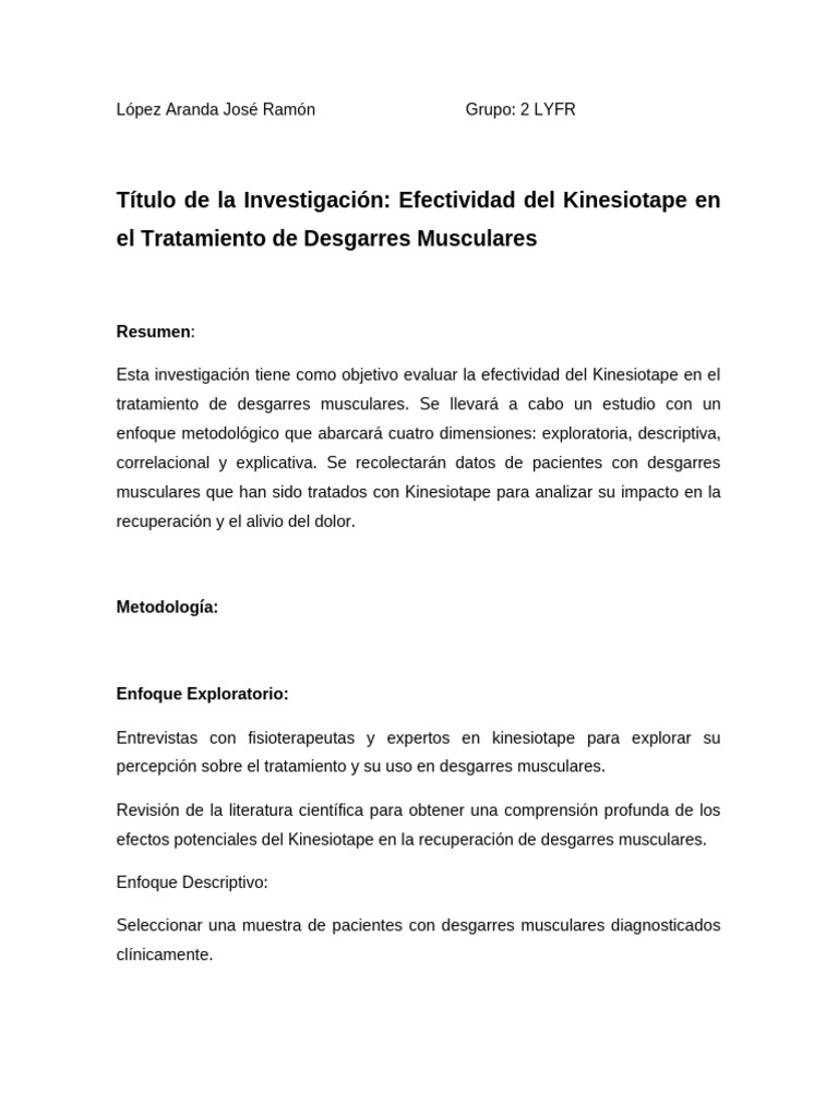 Efectividad Del Kinesiotape en El Tratamiento de Desgarres Musculares | PDF