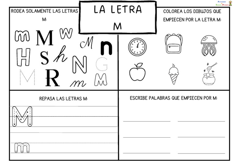 Actividades de la letra M para niños | PDF