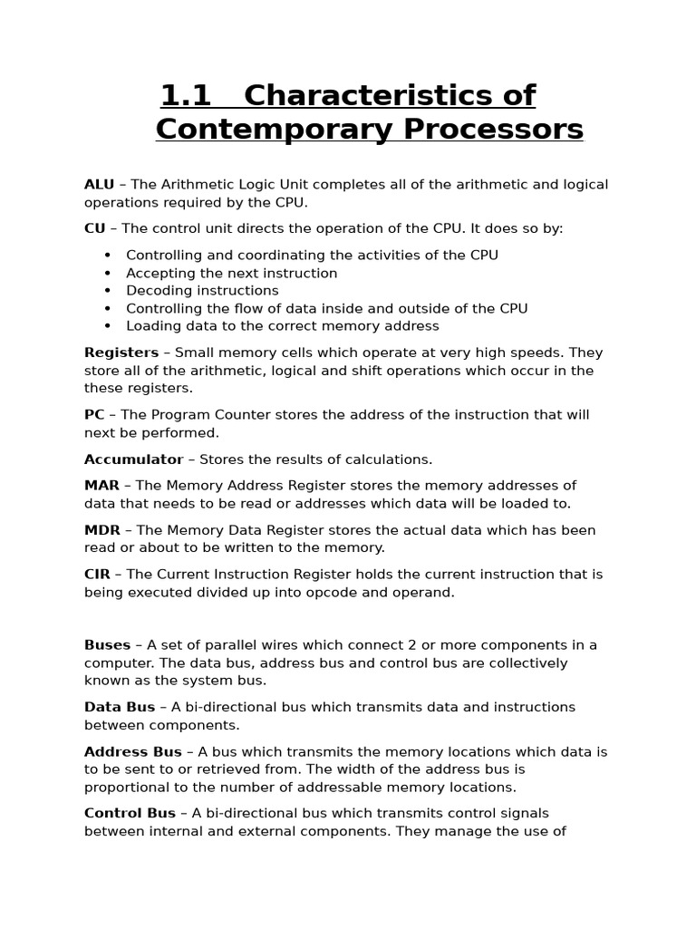1.1 Characteristics of Contemporary Processors | PDF | Central ...