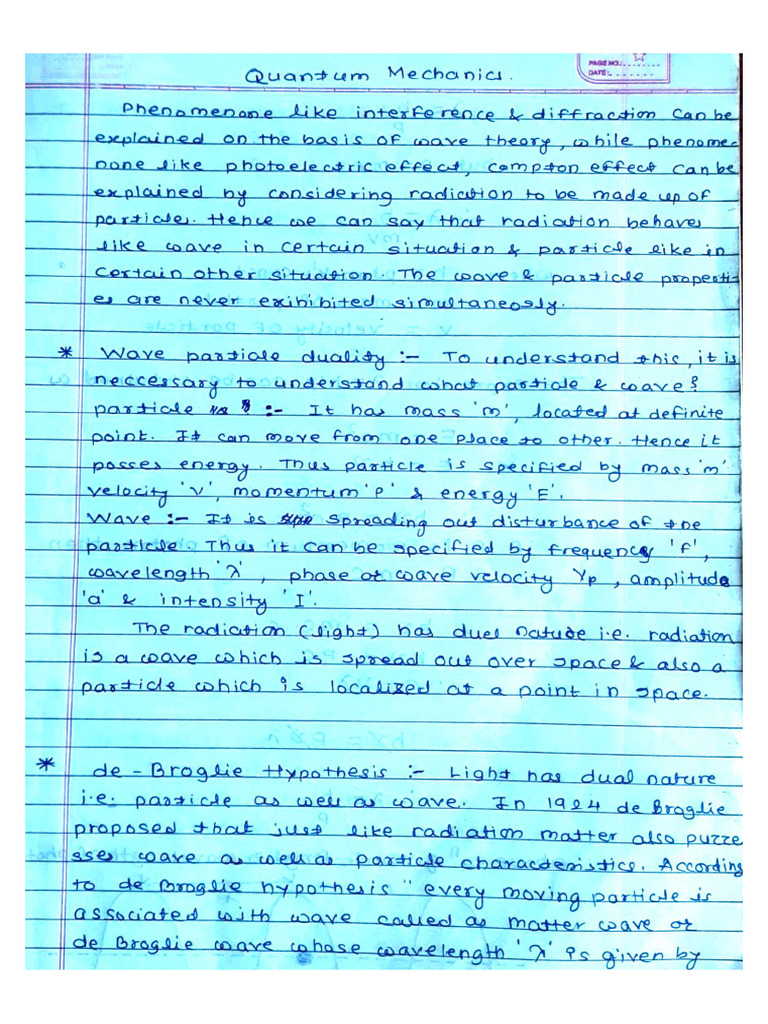 Quantum Mechanics Updated Notes | PDF