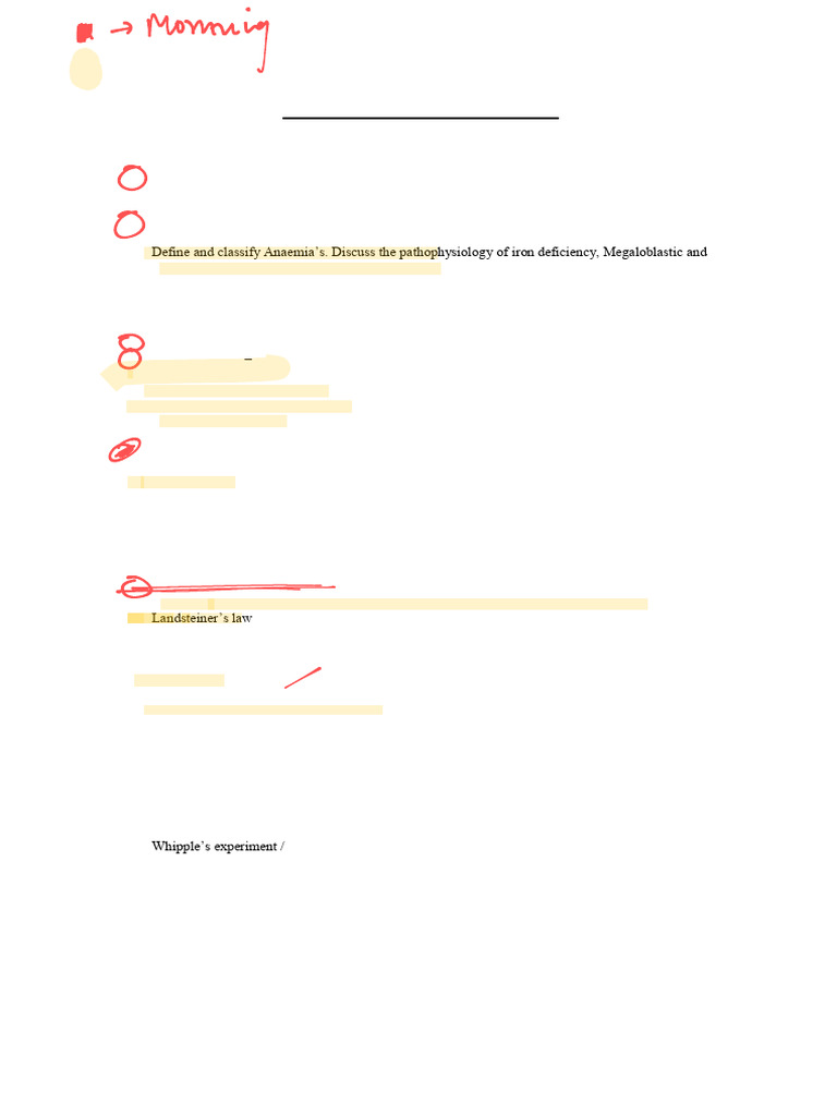 Blood Important Questions | PDF