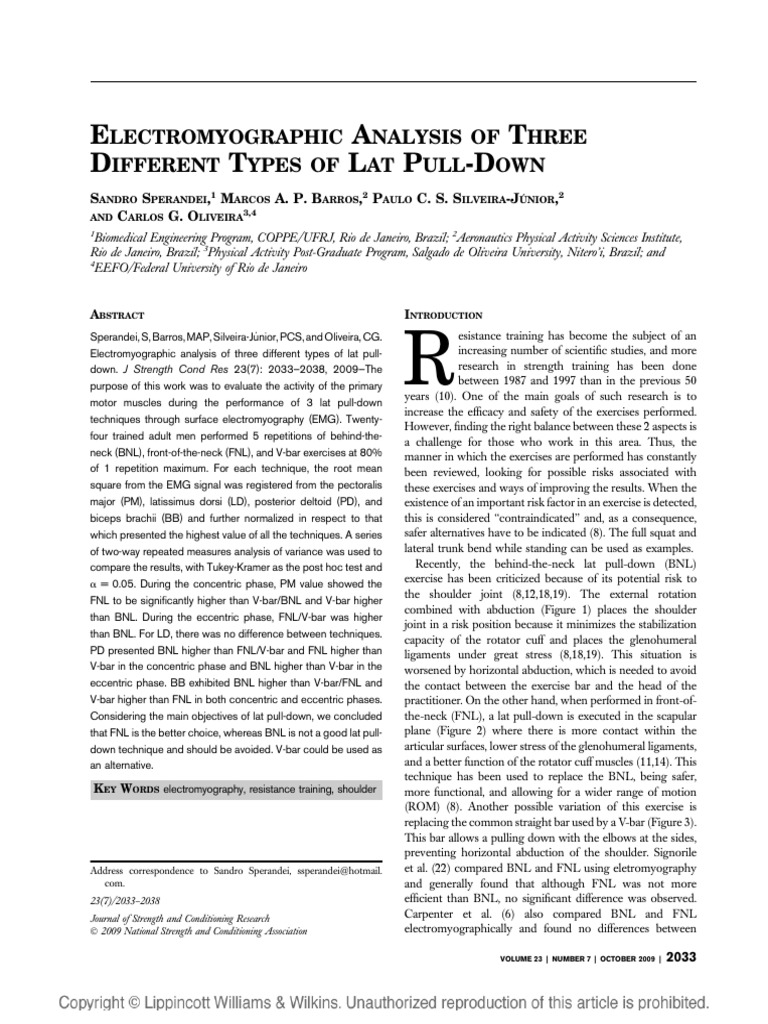 Electromyographic Analysis of Three Different.17 | PDF | Limbs (Anatomy ...