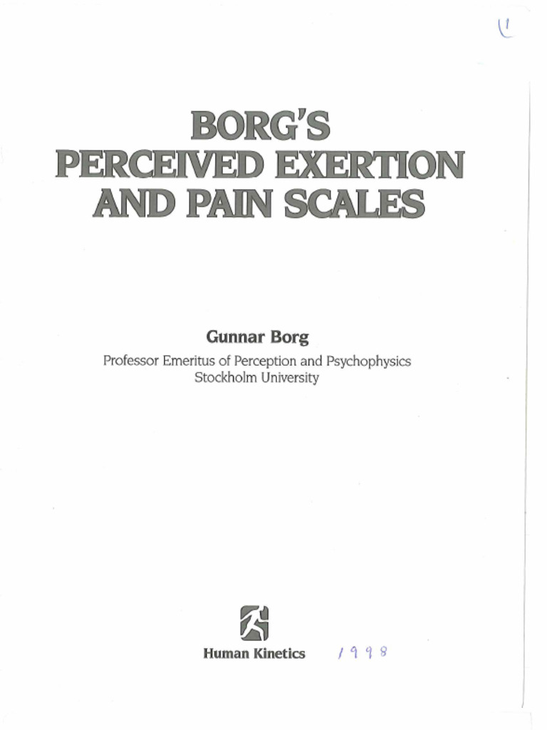 Borg (1998) - Borg's Perceived Exertion and Pain Scales | PDF