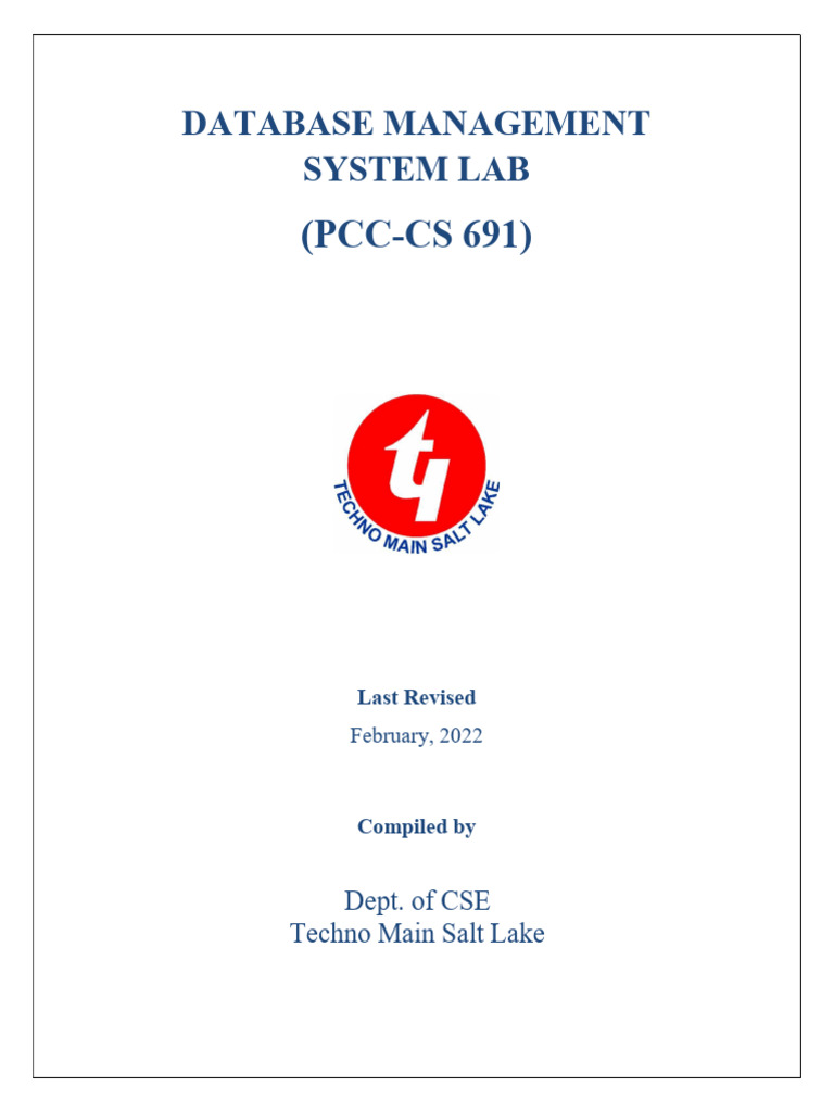 DBMS Lab Manual for PCC-CS 691 | PDF | Relational Database | Sql