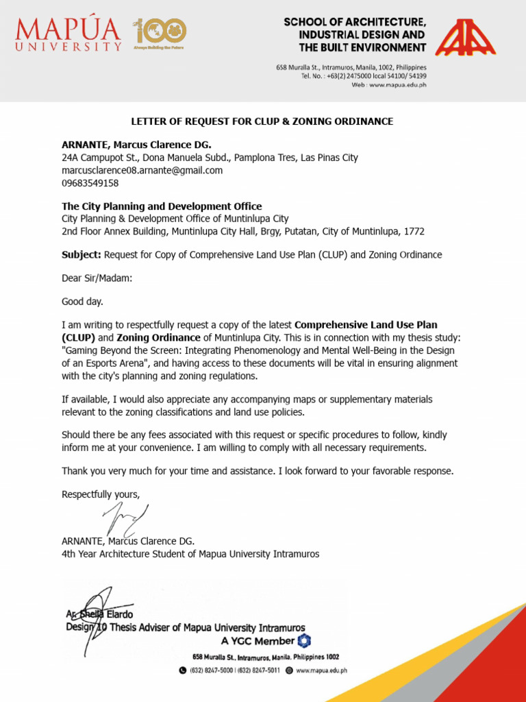 ARNANTE - City Hall Letter (Muntinlupa) | PDF