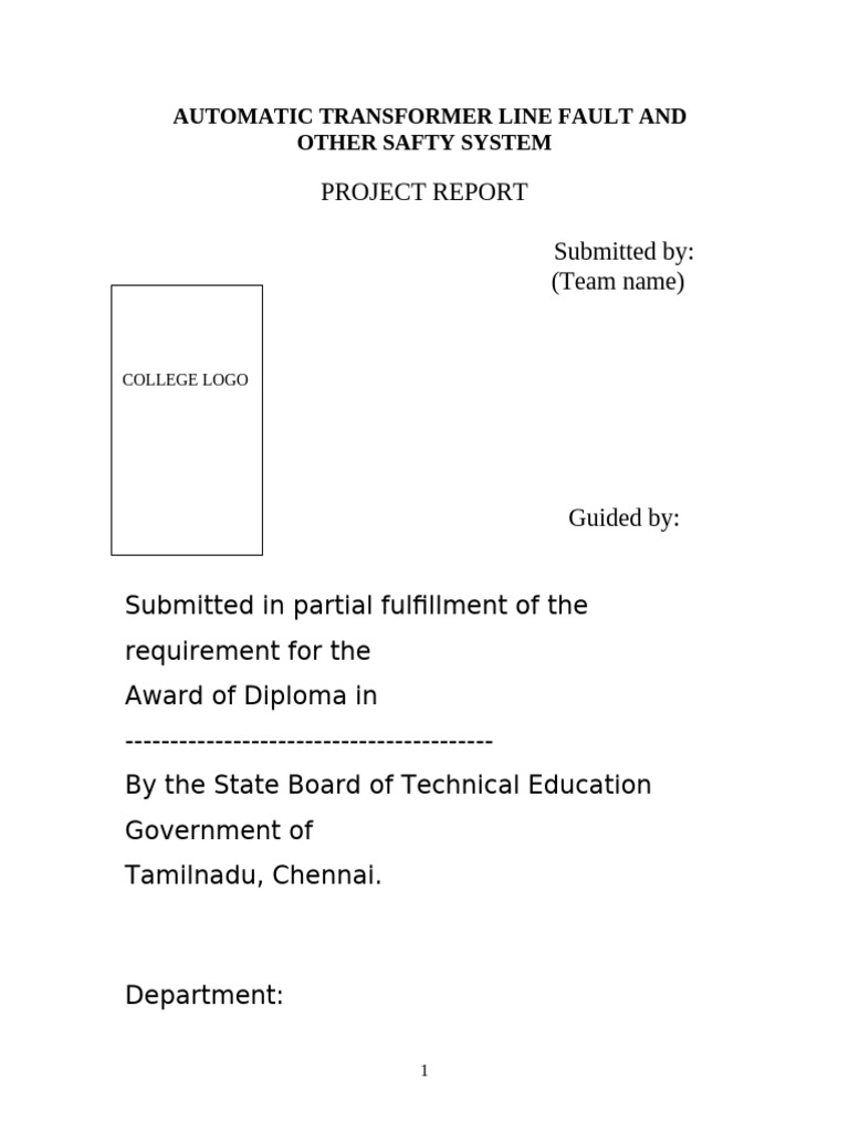 Automatic Transformer Line Fault and Other Safty System | PDF ...