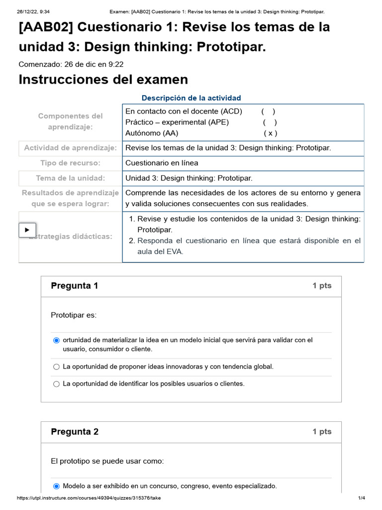 Examen_ [AAB02] Cuestionario 1_ Revise los temas de la unidad 3_ Design thinking_ Prototipar ...