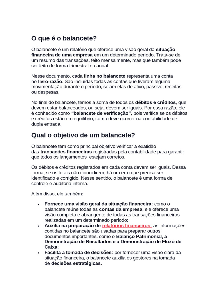 O Balancete Aula Magna | PDF | Contabilidade | Balancete