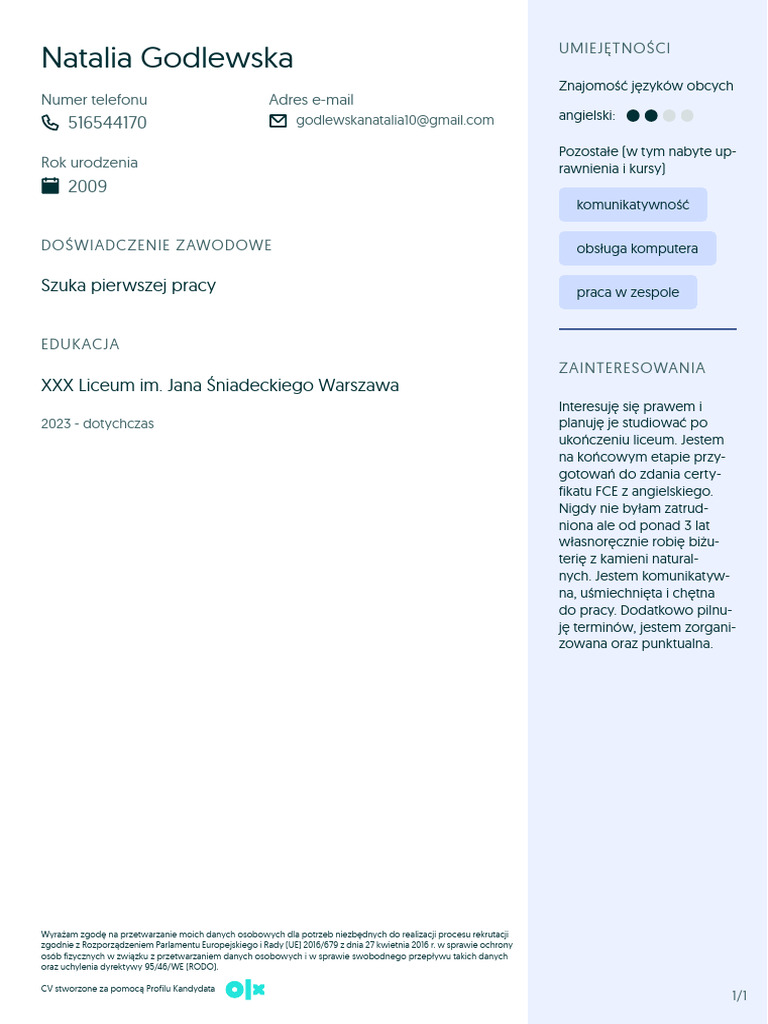 Natalia Godlewska CV | PDF