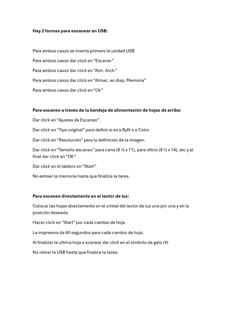 Como SCANEAR Con USB | PDF