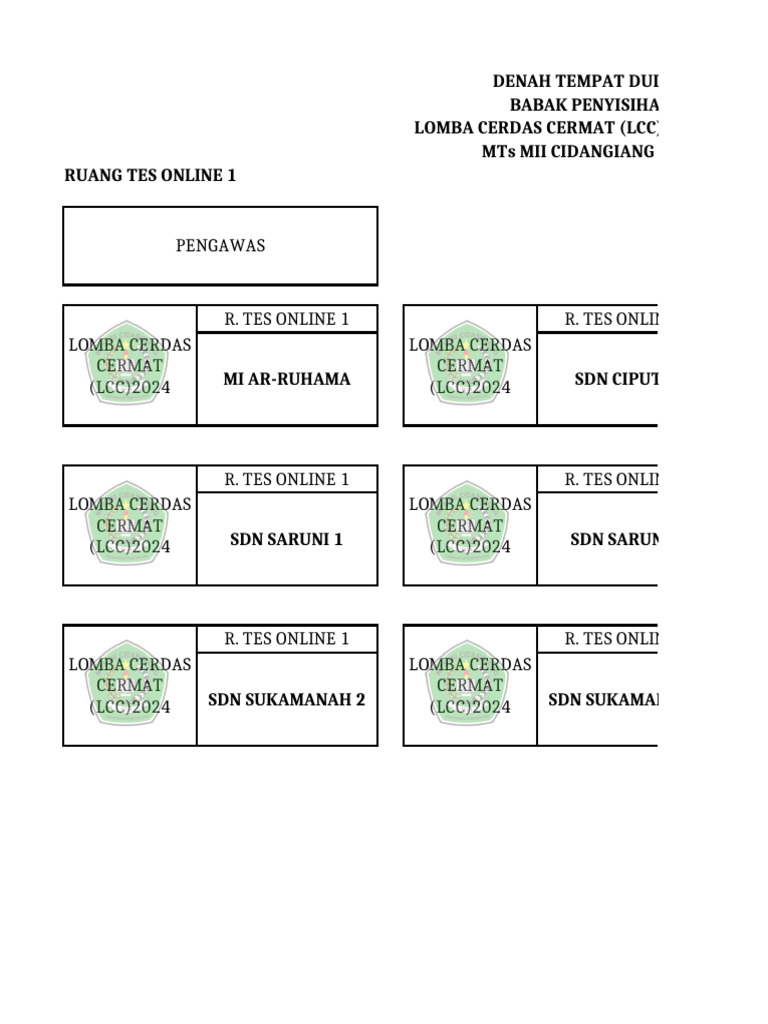 Denah Tempat Duduk LCC | PDF