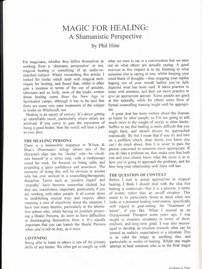 Magic For Healing | PDF | Magic (Paranormal) | Shamanism